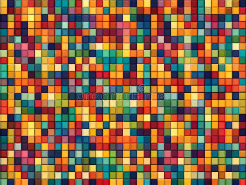 Geometric Abstract Multicolored Small Pixel Squares Pattern Stock ...