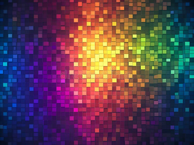 Geometric Abstract Multicolored Small Pixel Squares Pattern Stock ...
