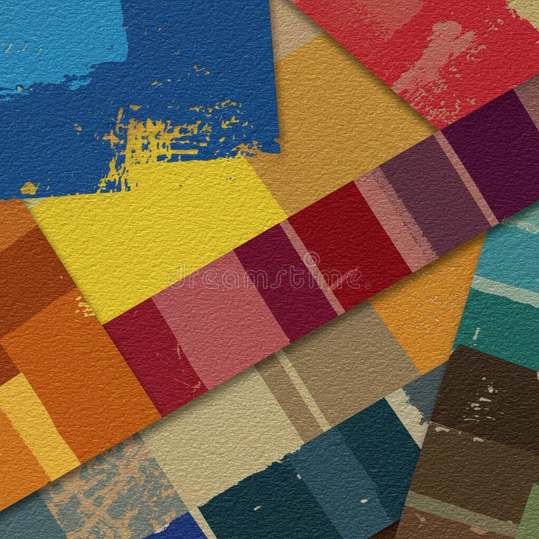 Geometric Abstract with Overlapping Rectangles Featuring Bold Brushstroke Textures. Stock ...