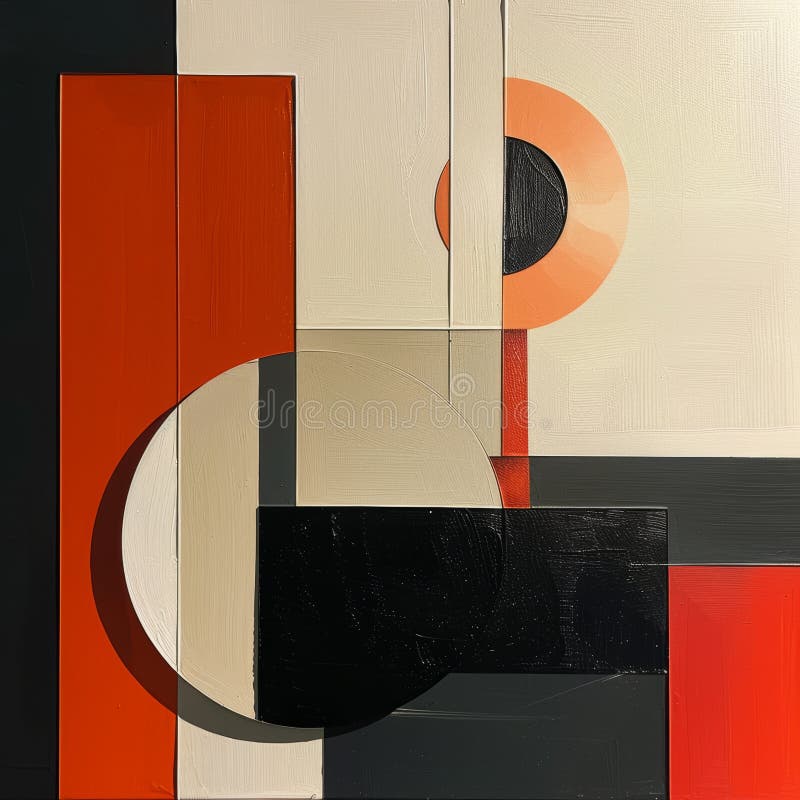 Geometric Abstract Painting with Circles and Squares Generative Ai ...