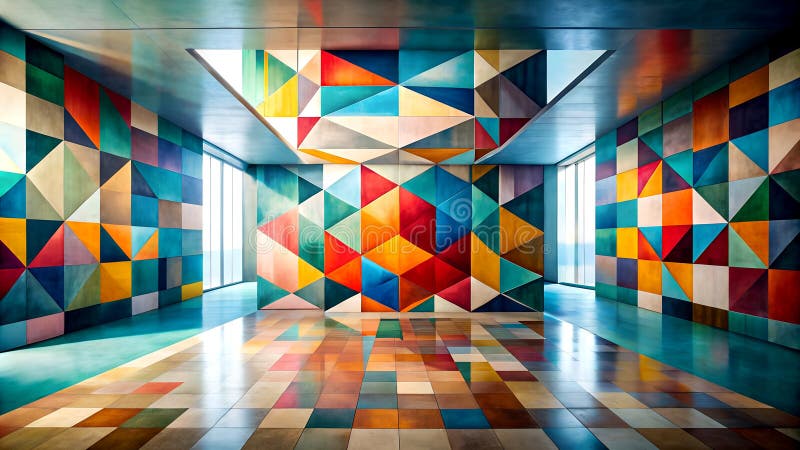 A Geometric Abstract Painting Explores the Interplay of Form and Space ...