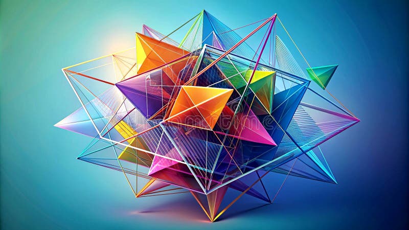 A Symphony of Geometric Forms: a Geometric Abstract Composition of ...