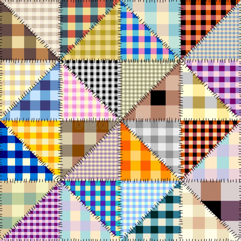 Geometric Abstract Pattern. Intersection Patchwork Plaid Style Stock Illustration - Illustration ...