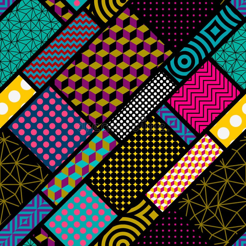 Geometric Abstract Pattern in Patchwork Style. Abstract Background Stock Vector - Illustration ...