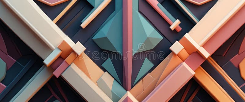Geometric Abstract Pattern with Vibrant Colors and 3d Depth Stock Image ...