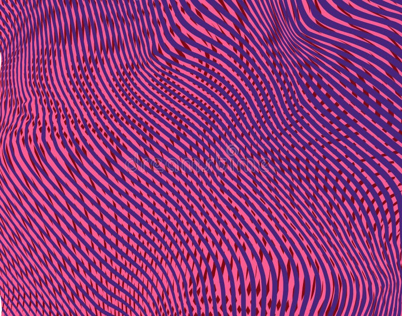Geometric Abstract Pattern with Wavy Grid of Linear Moire Effect. Stock ...