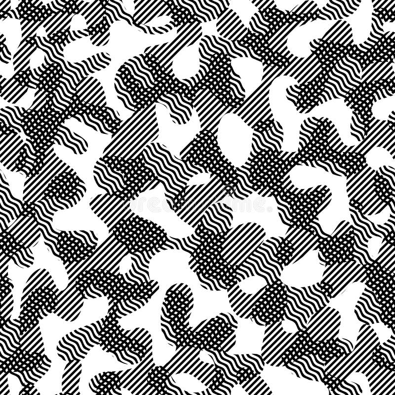 Geometric Abstract Pattern with Wavy Shapes. Stock Vector ...