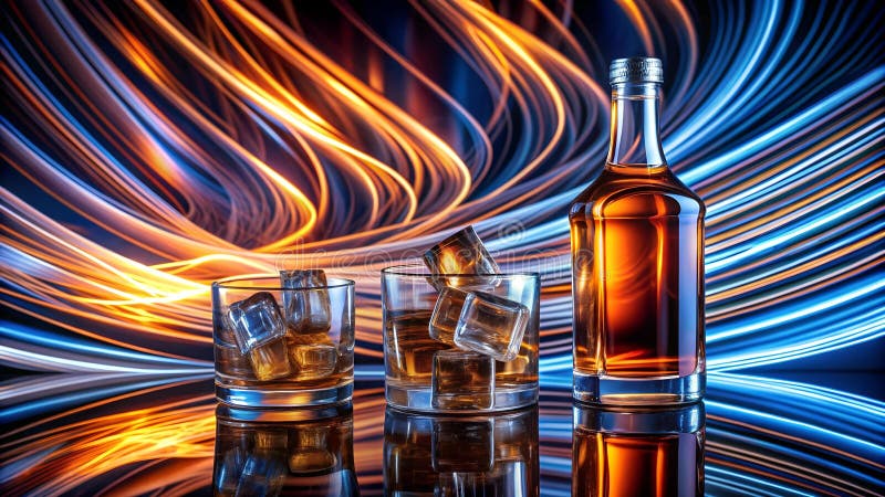 Geometric Abstract Pattern with Whiskey and Ice Generative AI Stock ... Geometric Abstract Pattern with Whiskey and Ice Generative AI Stock ...