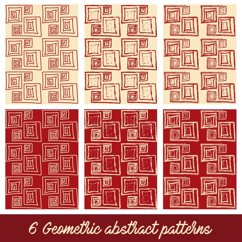 6 Geometric Abstract Patterns Stock Illustration - Illustration of ...