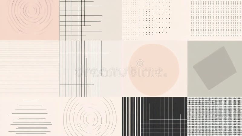 Geometric Abstract Patterns Displayed in a Grid Format Featuring ...