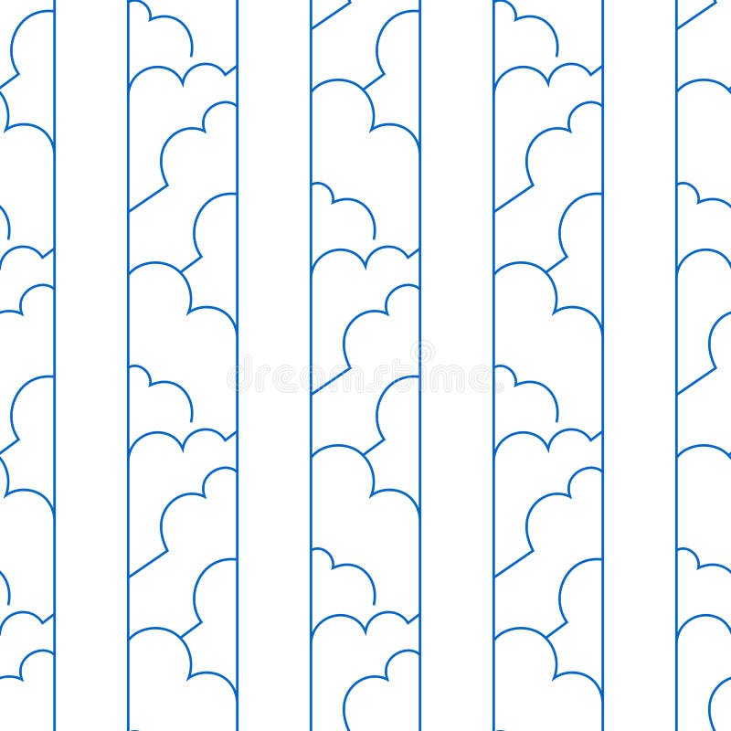 Geometric Abstract Seamless Pattern Clouds Sky. Linear Motif Stock ...