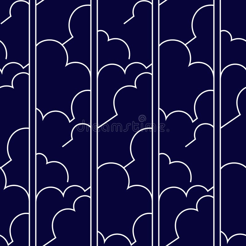 Geometric Abstract Seamless Pattern Clouds Sky. Linear Motif Stock ...
