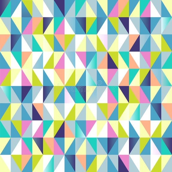 Geometric Abstract Seamless Pattern. Colorful Triangles Grid Stock ...