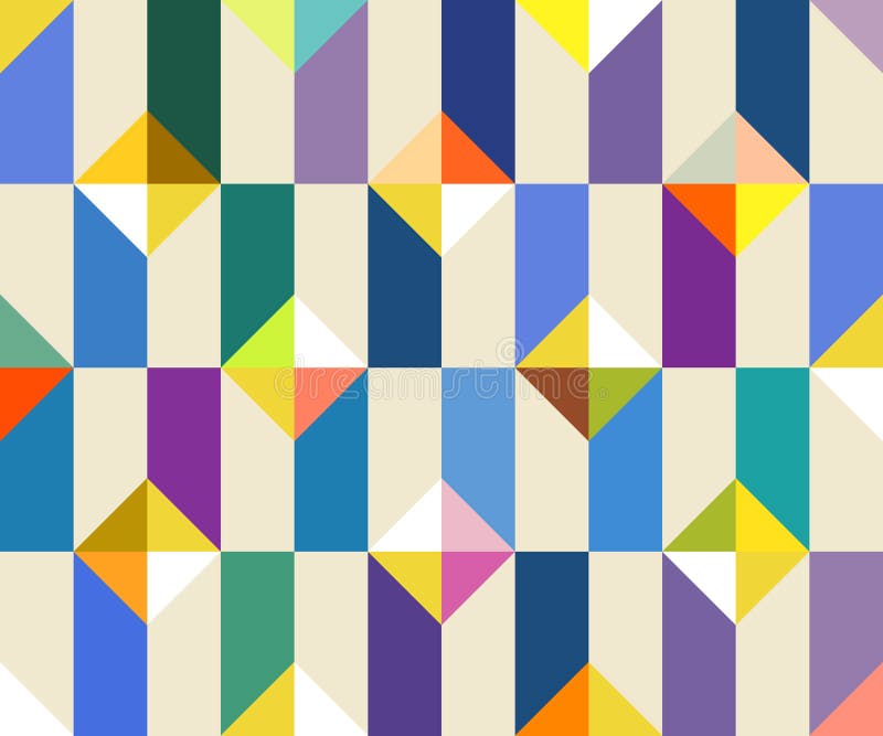 Geometric Abstract Seamless Pattern. Patchwork Motif Background Stock Vector - Illustration of ...