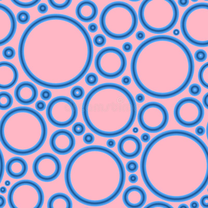 Geometric Abstract Seamless Pattern Randomly Azure Rings on Pink ...