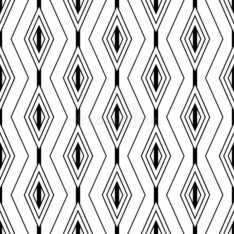 Geometric Abstract Seamless Pattern. Repeating Black Color Rhombus ...