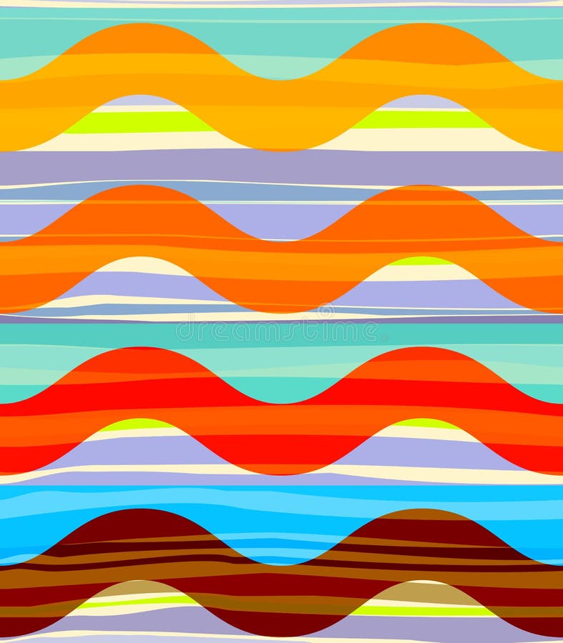 Geometric Abstract Seamless Pattern. Wavy Motif Stock Vector ...