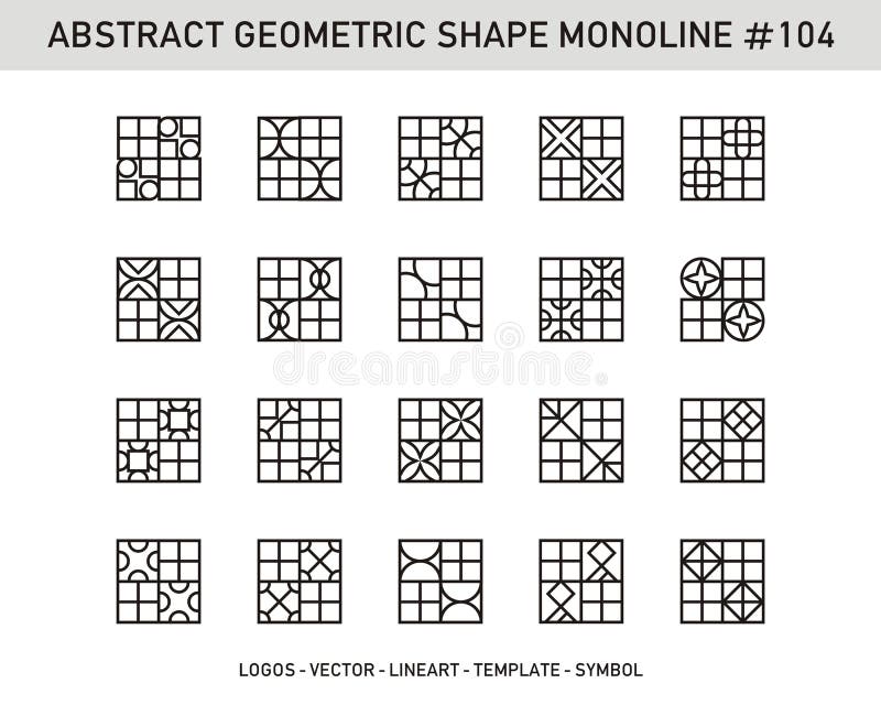Geometric Abstract Set stock illustration. Illustration of emblem ...
