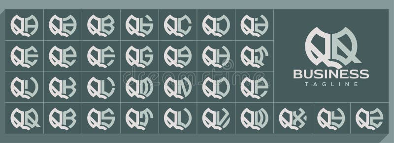 Geometric Abstract Shape Letter Q QQ Logo Vector Set Stock Vector ...