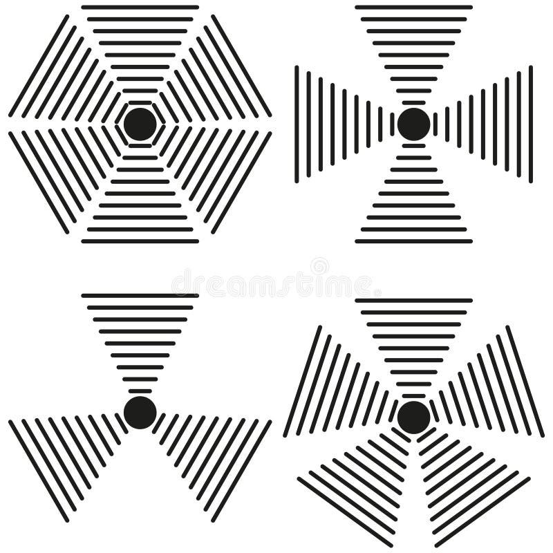 Geometric Abstract Shapes. Modern Line Patterns. Black and White Vector ...