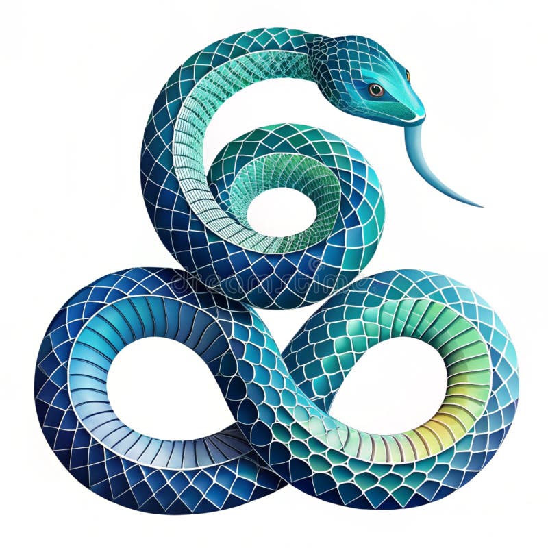 Geometric Abstract Snake in Spiral Form Stock Illustration ...