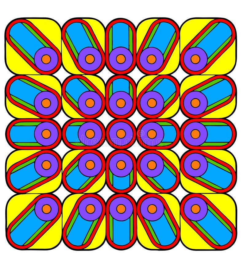 Geometric Abstract Square with Circles Stock Vector - Illustration of ...