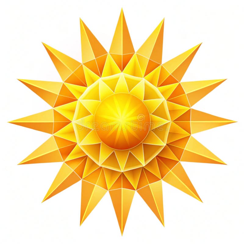 Geometric Abstract Sun with Bold Rays Stock Illustration - Illustration ...