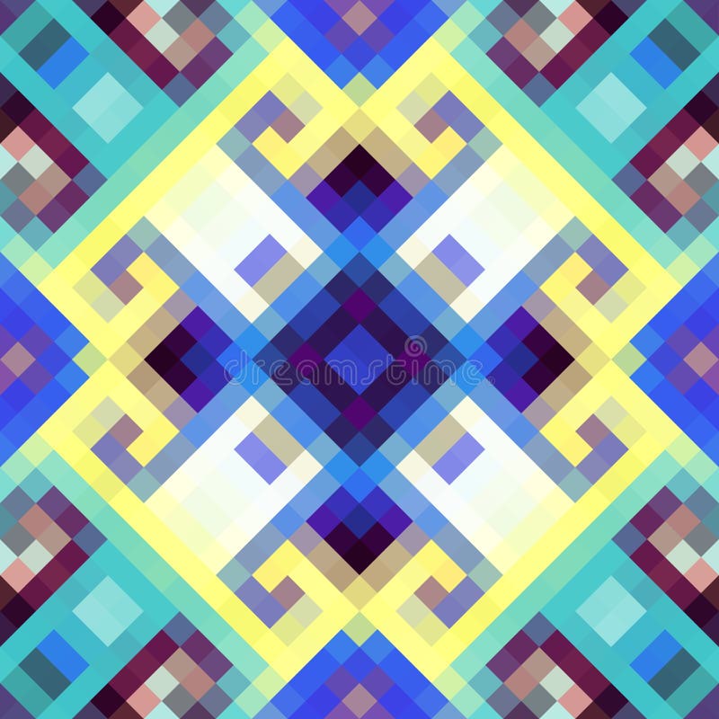 Geometric Abstract Symmetric Pattern in Pixel Art Style. Stock Vector ... Geometric Abstract Symmetric Pattern in Pixel Art Style. Stock Vector ...