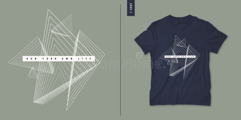 Geometric Abstract T-shirt Vector Design, Poster, Print, Template Stock ...