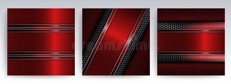 Geometric Abstract Textural Red Design with a Metal Grill and Edging ...