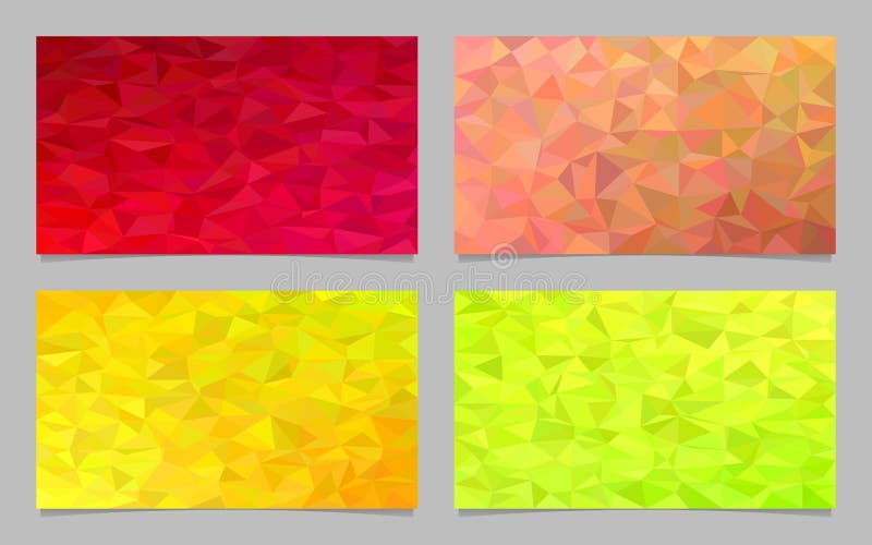 Geometric Abstract Tiled Triangle Mosaic Card Background Set ...
