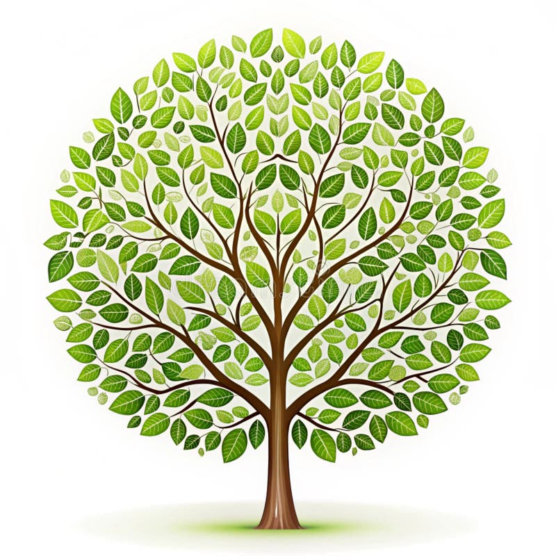 Geometric Abstract Tree with Circular Leaves Stock Illustration ...