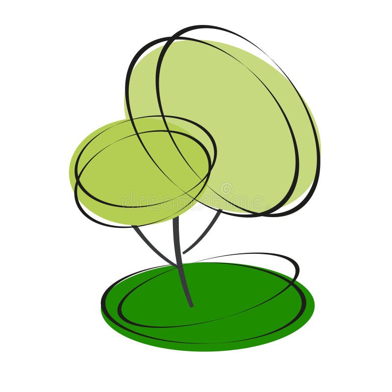 Geometric Abstract Tree Logo, Isolated on White Background. Stock ...