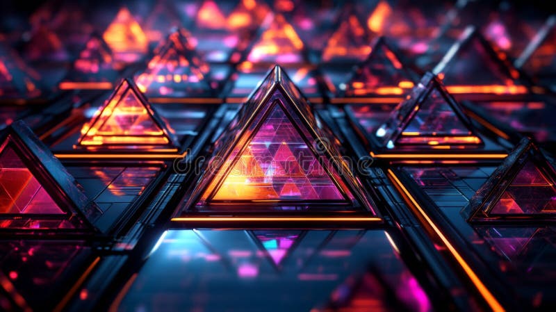Geometric Abstract Triangles Background Pattern in a Futuristic Hi Tech ...