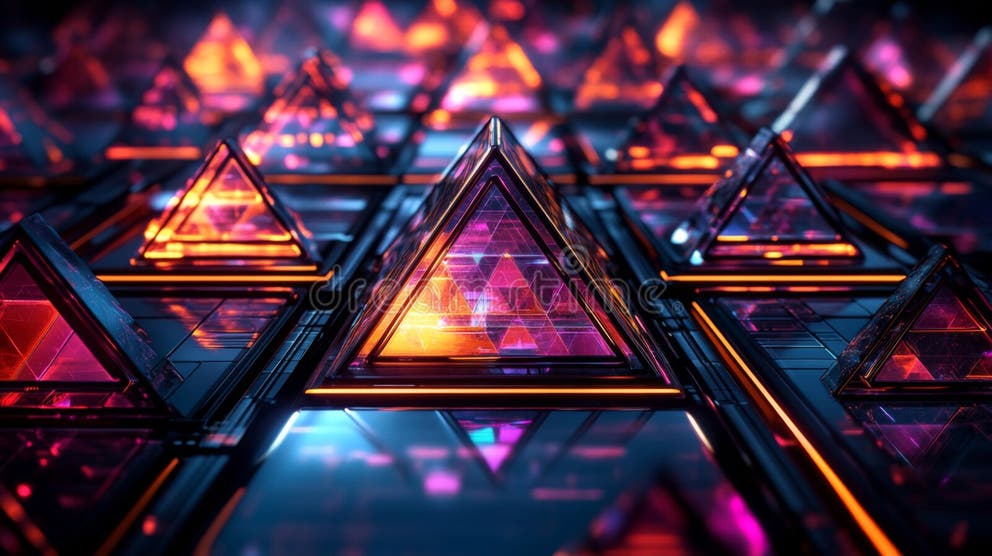 Geometric Abstract Triangles Background Pattern in a Futuristic Hi Tech ...