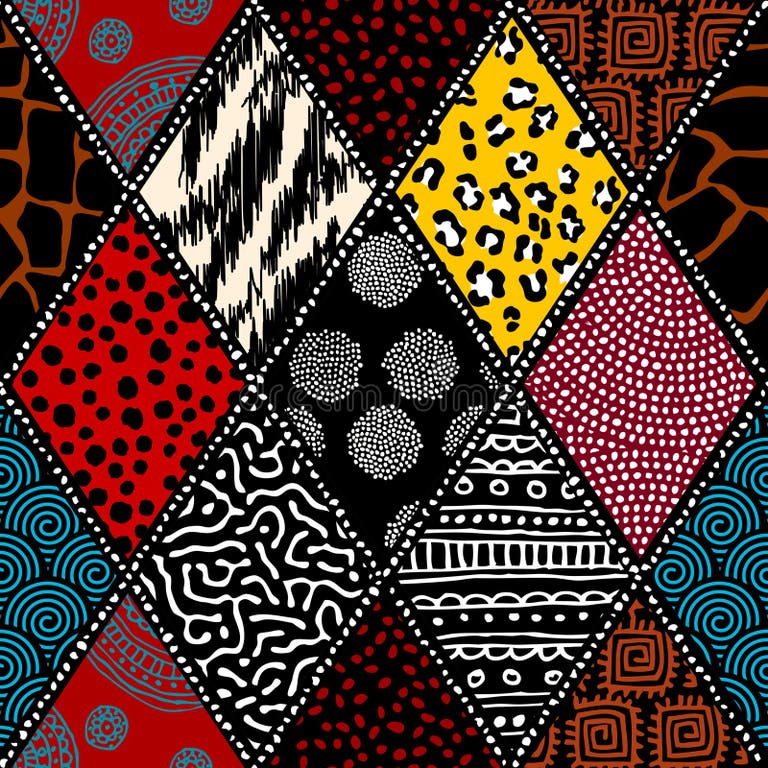 Geometric Abstract Triangles Pattern. Afro Style. Seamless Vector Image ...