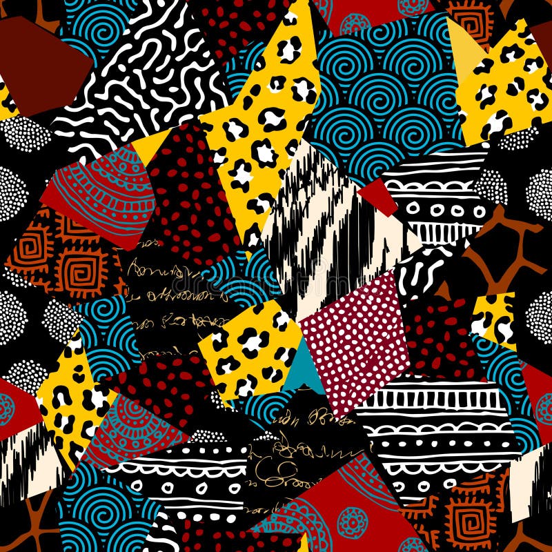 Geometric Abstract Triangles Pattern. Afro Style. Seamless Vector Image ...
