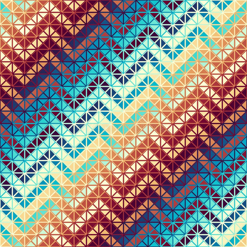 Geometric Abstract Triangles Pattern. Aztec Chevron Style. Seamless ...