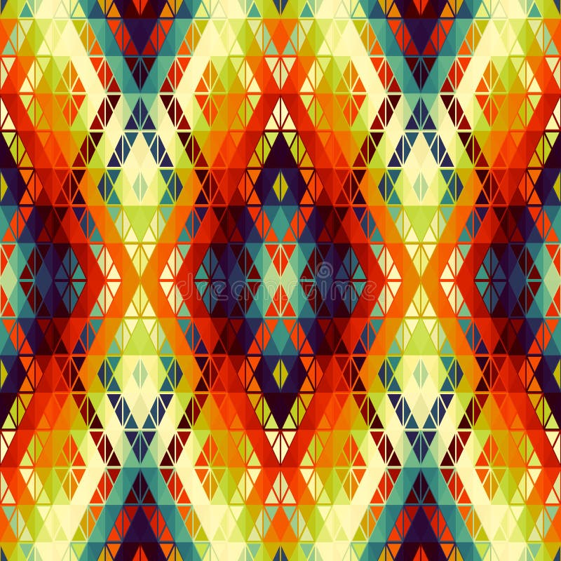 Geometric Abstract Triangles Pattern. Aztec Style. Seamless Vector ...