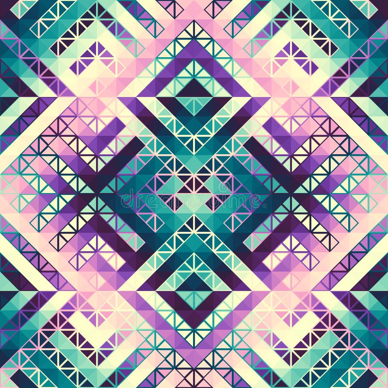 Geometric Abstract Triangles Pattern. Seamless Vector Image. Stock ...