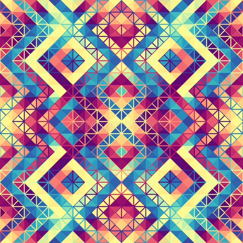 Geometric Abstract Triangles Pattern. Seamless Vector Image. Stock ...