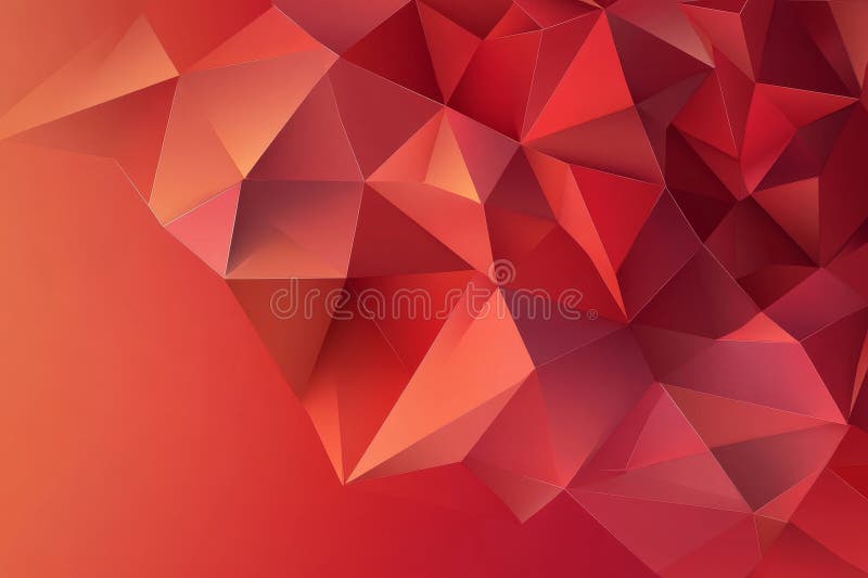 Geometric Abstract Triangular Polygon Illustration Graphic Background in Red Stock Photo - Image ...