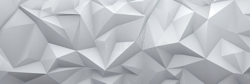Geometric Abstract White Polygons Background in 3D Illustration Style ...