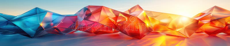 Geometric Abstraction: 3D Render of Multi-Shaped Composition Stock ...