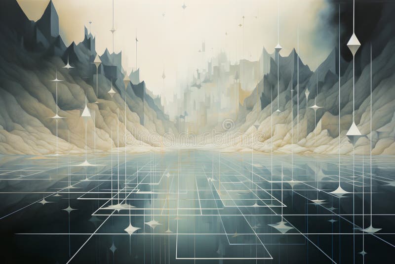 Geometric Abstraction. Ethereal Dreamscape Stock Illustration ...