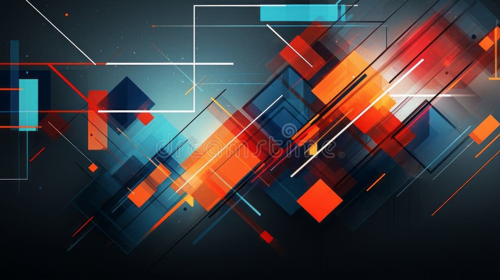 Geometric Abstraction with Futuristic, Dynamic Touch Stock Illustration ...