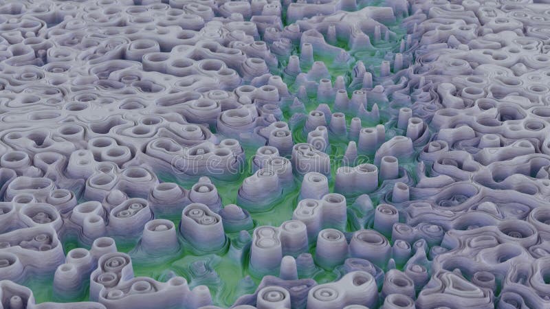 Geometric Abstraction Terrain Landscape 3D Render Illustration Stock ...