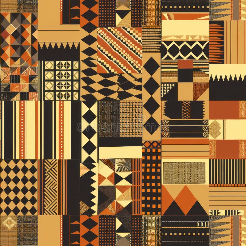 Geometric African Pattern Design with Rich Earth Tones Stock Image ...