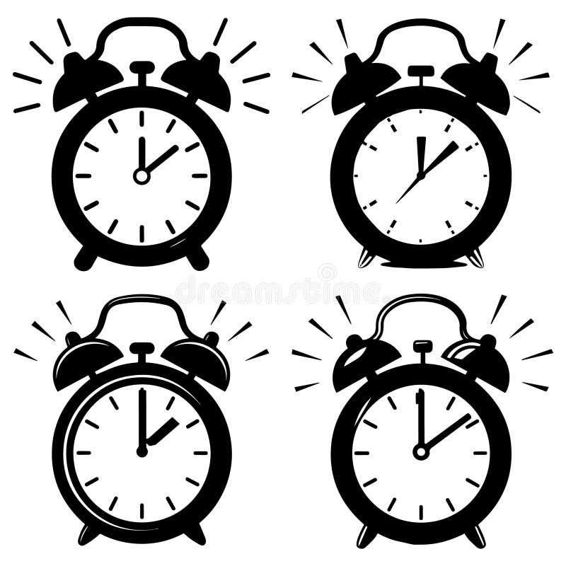 Geometric Alarm Clock Silhouette Vector Design Stock Vector ...