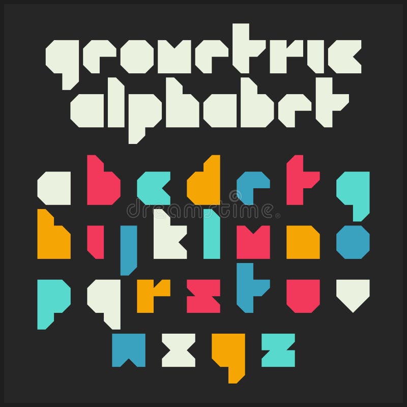 Geometric alphabet stock vector. Illustration of trend - 42843618